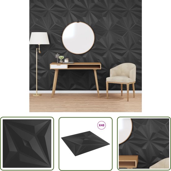 vidaXL Wandpanelen - Wanddecoratie - 48 st Wandpanelen ster 12 m² 50x50 ...