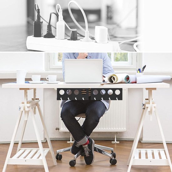 Kabelgoot set van 2 - bureau kabelmanagement inclusief accessoires ...
