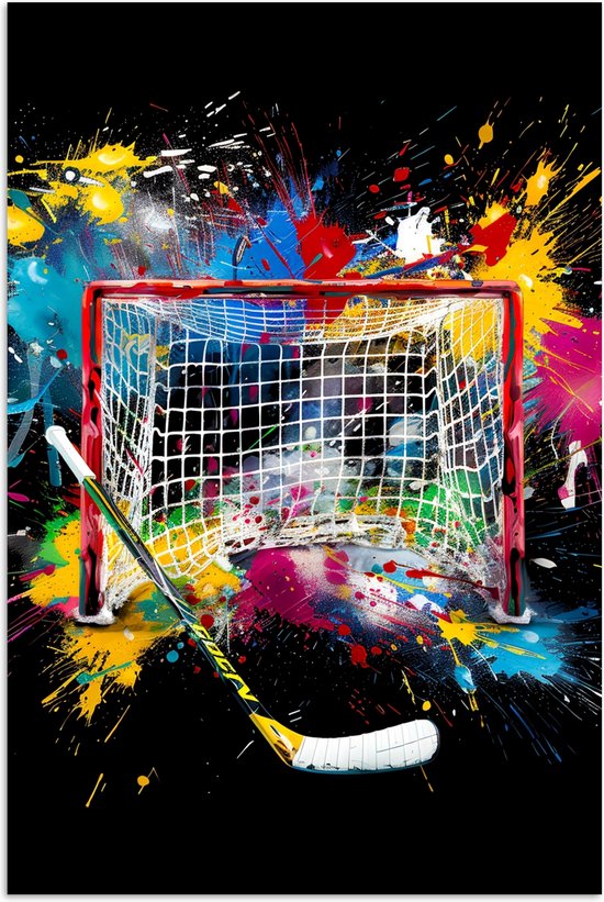 Poster 40x60 cm - Graffiti - Sport - IJshockey - Hockey goal - Posters - Wanddecoratie... | bol