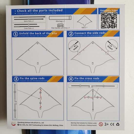 Vlieger Devil Fish delta-vlieger voor kinderen en volwassenen - blauw ...