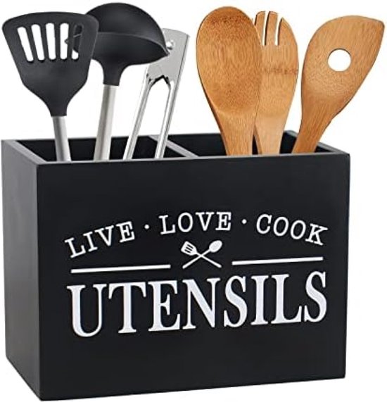 Keukengerei houder met afneembare bodem groot 2 compartimenten ...