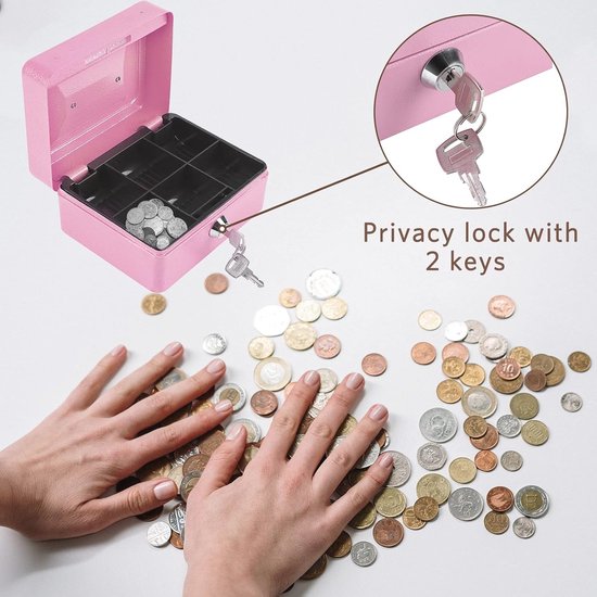 Mini Geldkistje met Slot - Dubbellaags Veiligheidskistje voor Geld en ...