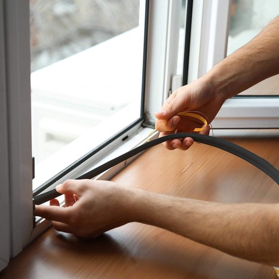 Zwarte Zelfklevende Raam Afdichtstrip - Rubberen Afdichting 5M - Tocht Excluder... | bol