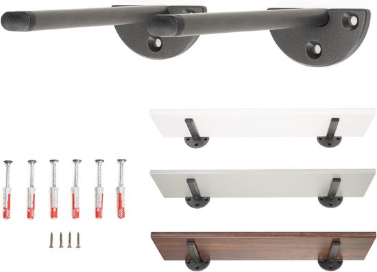 Wandplankdragers - Robuust staal - Inclusief schroeven en pluggen - 2 ...