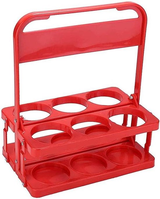 Opvouwbare flessenmand met handvat - Flessendrager voor 6 flessen ...