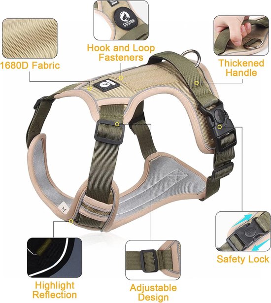 Reflecterend Verstelbaar Hondenharnas met Handvat - Ademend en Comfortabel voor Kleine... | bol