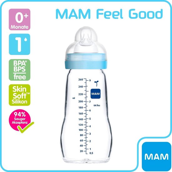 Feel Good Glazen Flessenset vanaf de Geboorte - 2 x 260 ml - Inclusief ...