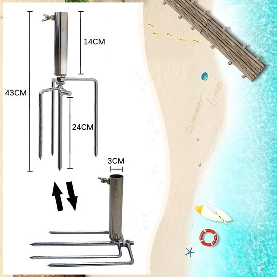 Parasolvoet Strand Grondpen - Gazondoorn - Afneembaar - Tuinparasol ...