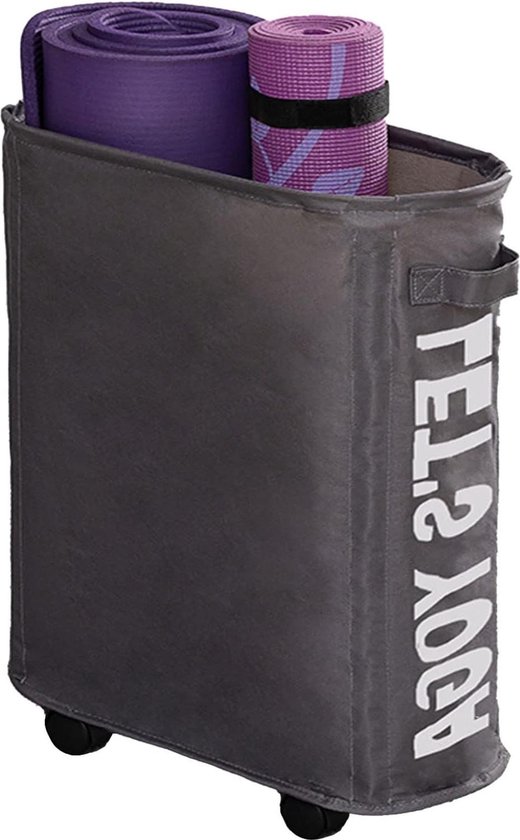 Yoga mat opbergrek met wielen - thuisgym opbergrek voor yogamat ...