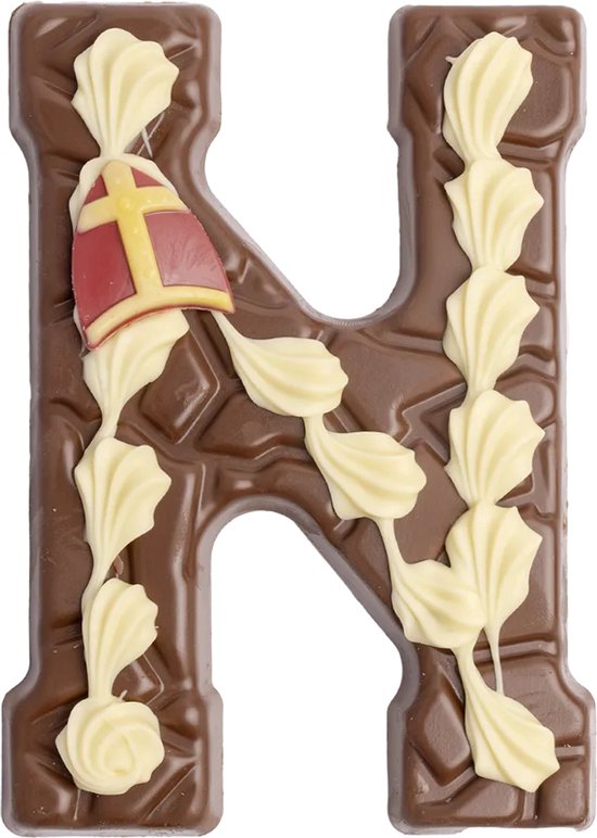 Chocoladeletters Melkchocolade M - Gedecoreerd - 200 gram | bol