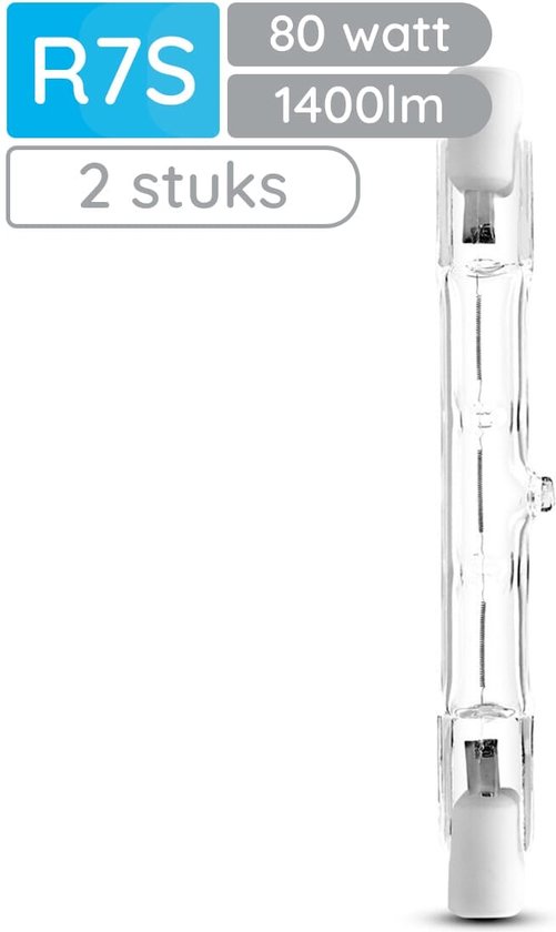 Modee Halogeenlamp R7S - 80W 2700K 1400 LM 230V - Staaflamp - 78mm ...