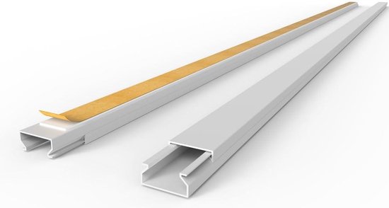 Zelfklevende kabelgoot - 20 x 10 mm - wit - 1 meter - puristisch design ...