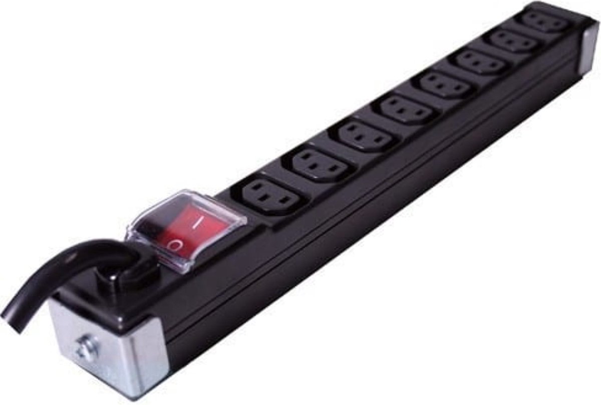PDU extension bar 7 voudig met schakelaar, zwart | bol.com