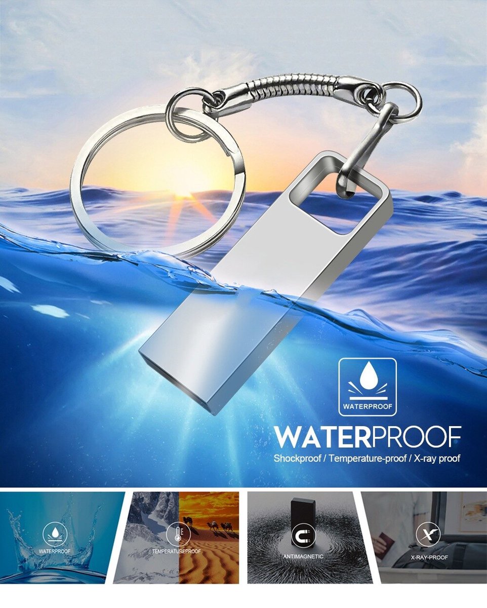 Merkloos USB Stick 2TB Geheugen met 3.0 Schrijfsnelheid met ...