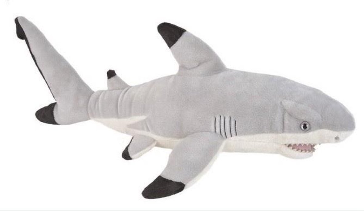 Wild Republic Knuffel Haai Junior 38 Cm Pluche Grijs/zwart/wit | bol.com
