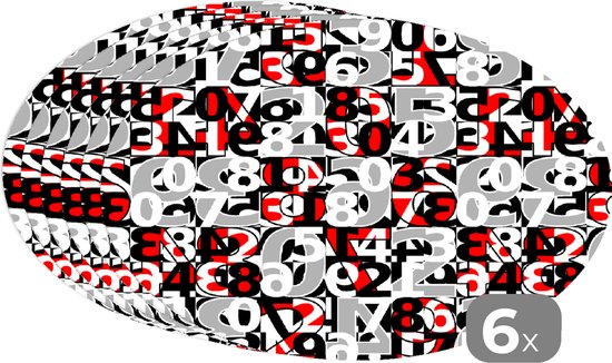 Placemats ovaal - Onderleggers - Ovale placemats - Cijfers - Abstract ...