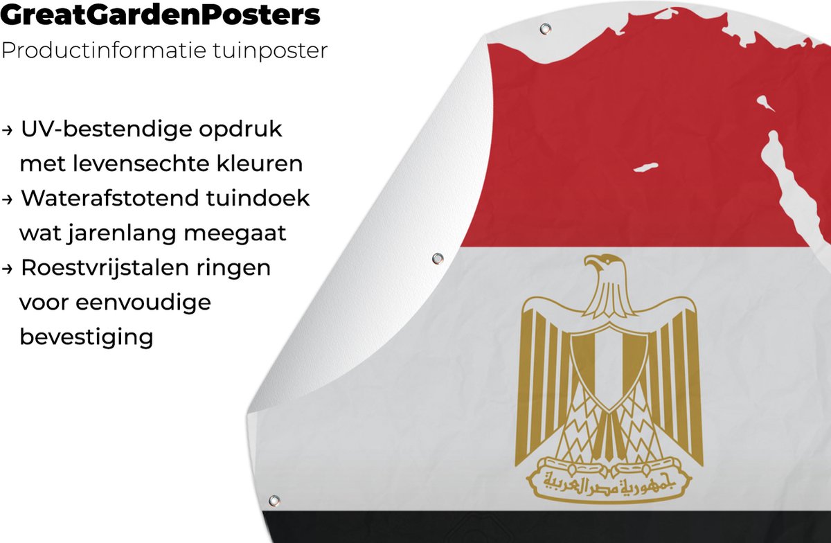 Tuincirkel tekening van de kaart van Egypte met de Egyptische vlag ...