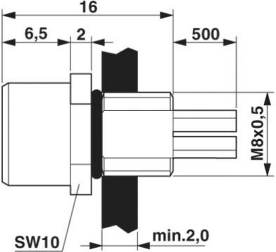 Phoenix Contact 1500363 SACC-E-M 8FS-4CON-M8/0,5 M8 Sensor / Actuator Receptacle Connector | bol