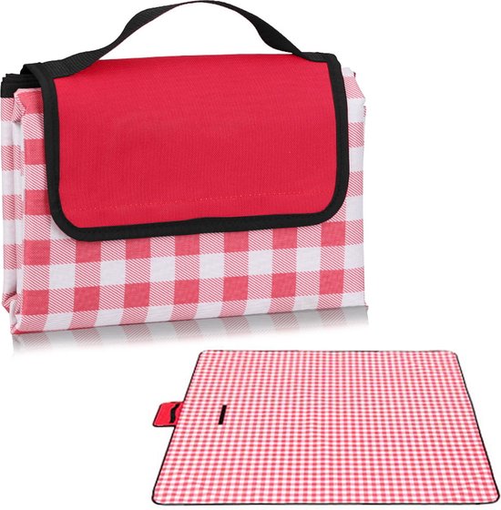 Picknickkleed - waterdicht - 200x200 cm - rood wit - geruit | bol.com