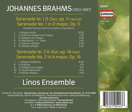 Linos Ensemble - Serenade No. 1 - Serenade No. 2 (CD), Linos Ensemble ...