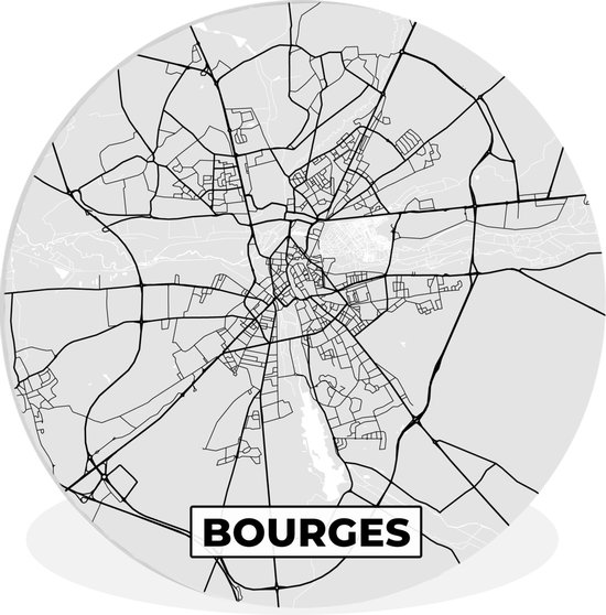 Wall Circle - Wall Circle Indoor - City Map - France - Map - Bourges ...