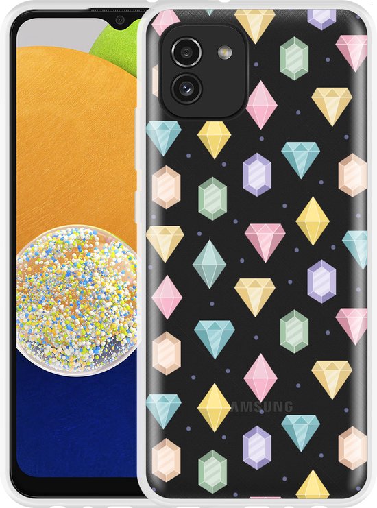 Samsung Galaxy A03 Hoesje Diamonds - Designed by Cazy | bol.com