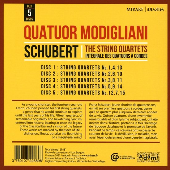 Quatuor Modigliani - Schubert: The String Quartets (5 CD), Quatuor Modigliani | Muziek | bol