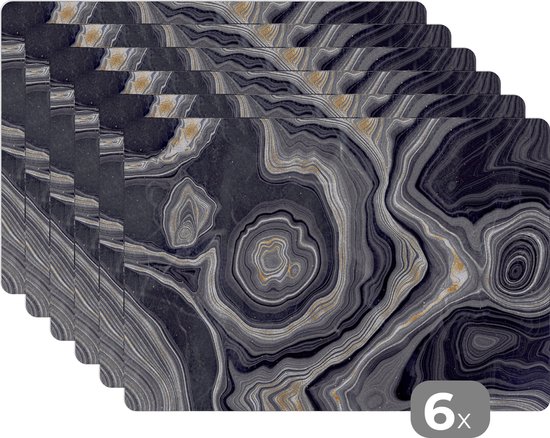 Placemat - Placemats kunststof - 45x30 cm - Edelstenen - Geode steen ...