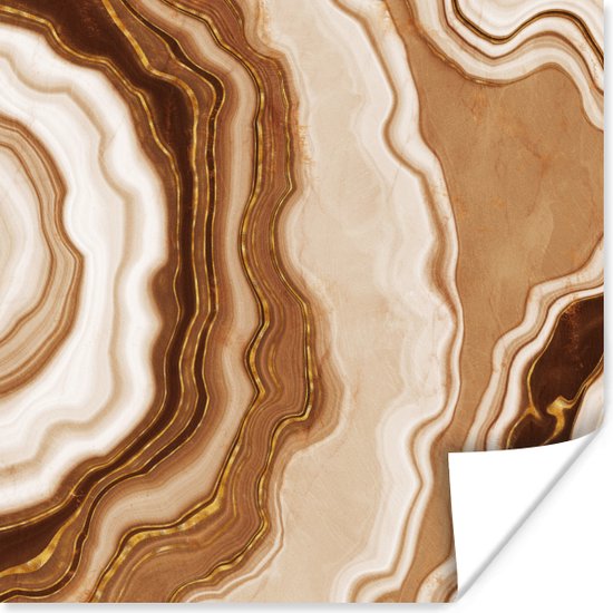 Poster Edelstenen - Bruin - Agaat - Steen - 100x100 cm XXL | bol.com