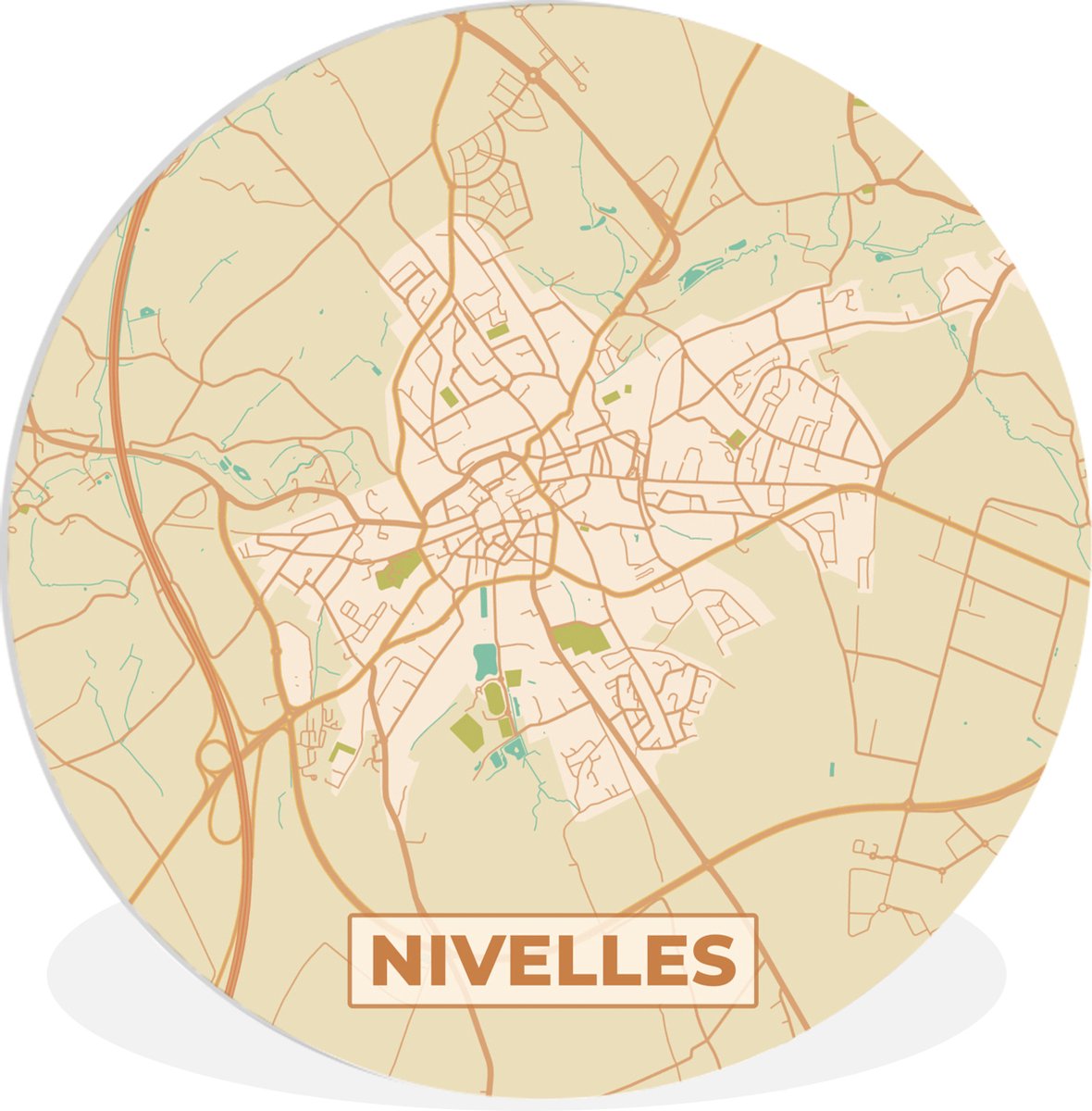 Wall Circle - Wall Circle Indoor - Map - Retro - City Map - Map ...