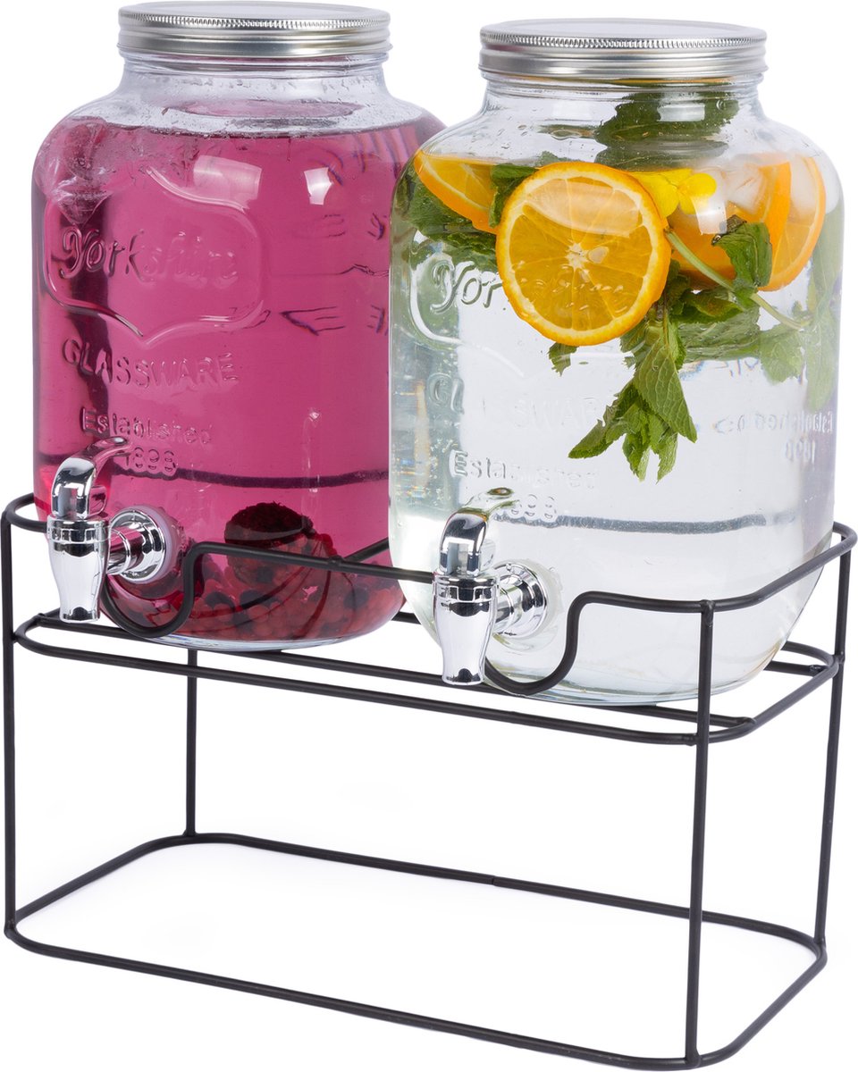 Cookinglife Drankdispenser - met houder - 2 x 4 Liter | bol
