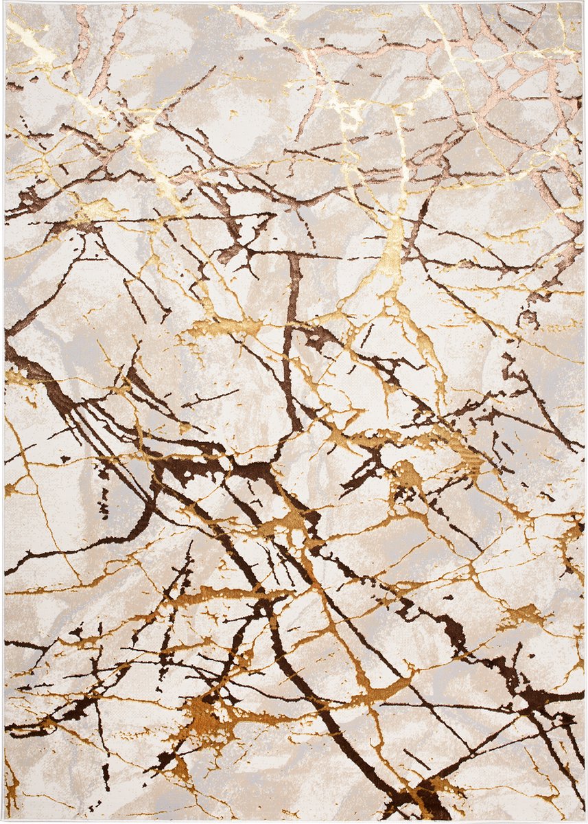 Tapiso Golden Vloerkleed Tapijt Beige Woonkamer Maat- 140x200 | bol.com