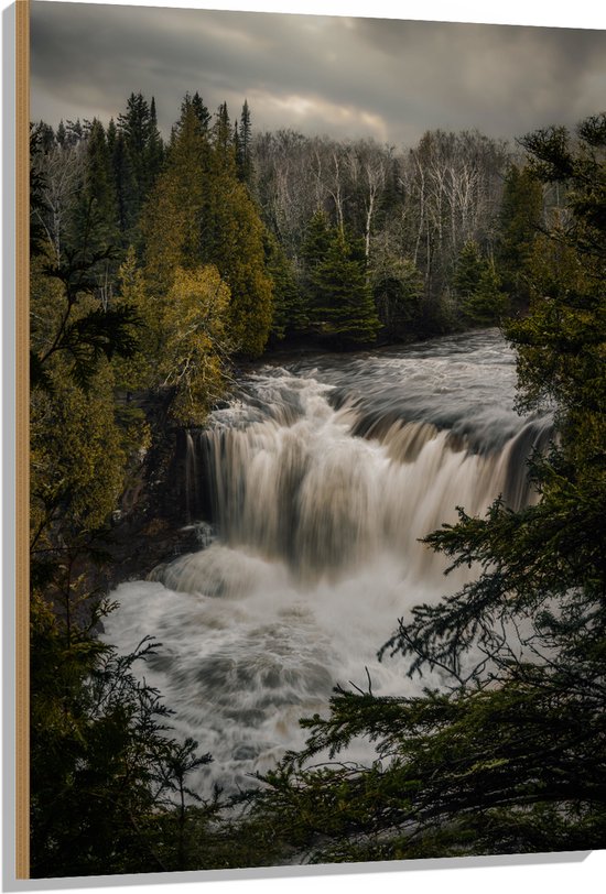 Hout - Waterval - Water - Bomen - Bossen - Kleuren - 80x120 cm - 9 mm ...