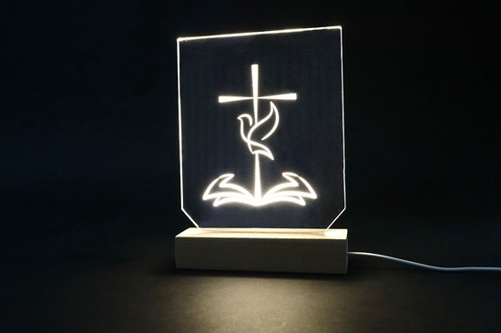 Casibus - Led lamp religie - kruis met duif - 23cm | bol.com