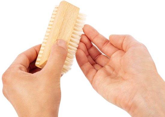 hand- en nagelborstel aan beide zijden met natuurlijke borstelharen van ...