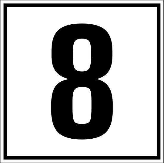 Cijfer sticker 0-9, per stuk 50 x 50 mm - 10 stuks per kaart Cijfer set ...