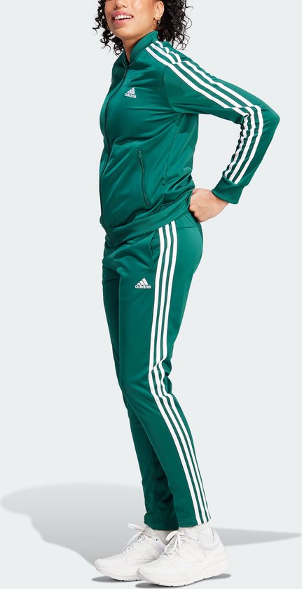 Adidas Sportswear Essentials 3 Stripes Trainingspak Dames Groen