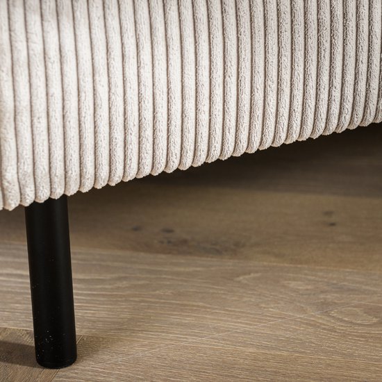 3-zits industriële hoekbank Caroline ribstof beige links en rechts | bol