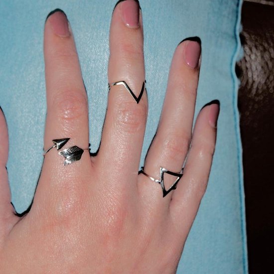 Zilveren upper finger ring V | bol.com