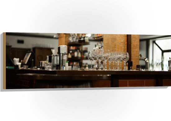 Hout - Bar - Hout - Ton - Glazen - Drank - Kroeg - 120x40 cm - 9 mm dik ...