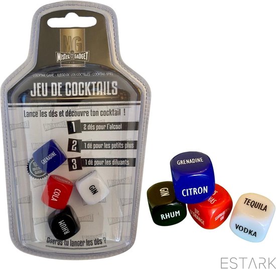 ESTARK® Drankspel - Set van 4 Cocktail Drankspel Dobbelstenen ...