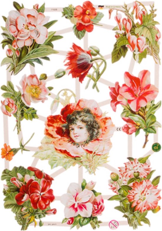 Poëziealbum - 16x16 - Groen - S7 - Poes met roze strik - met 5 vellen ...