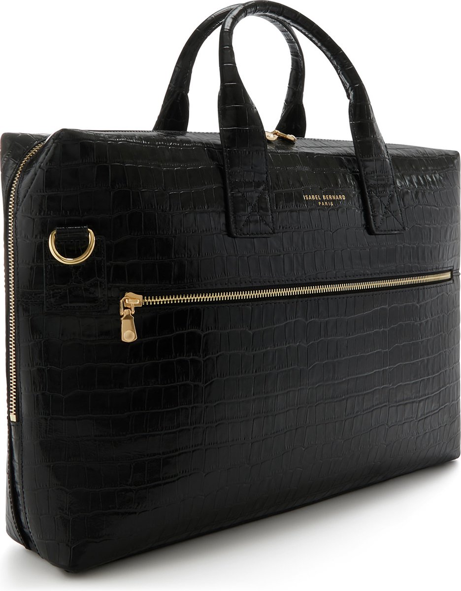 Isabel Bernard Honoré Dames Laptoptas Leer - Zwart | bol.com