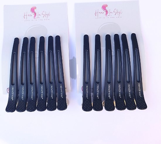 Haar in Stijl® | Haarclips Zwart | set van 12 stuks | haarklem haarschuifje |... | bol