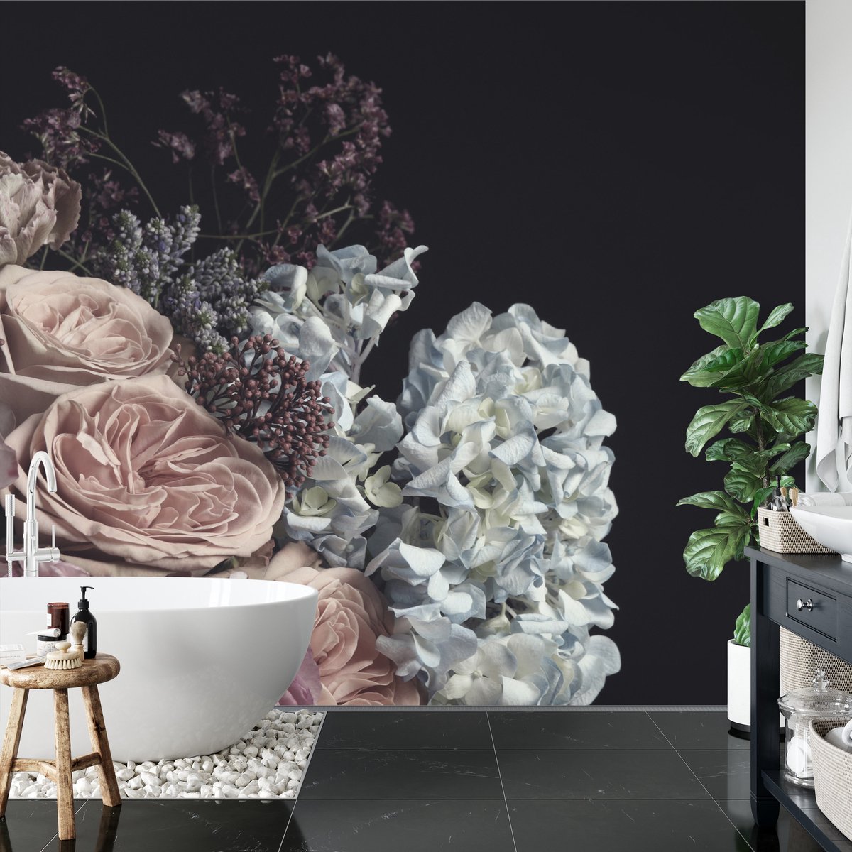 Fotobehang Boeket Met Pioenrozen En Rozen | bol