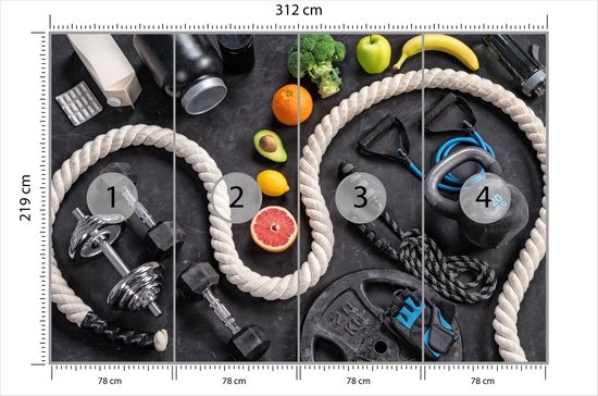 Fotobehang Sportuitrusting Met Fruit En Groenten | bol