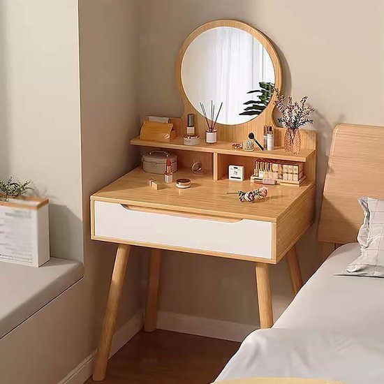 Kaptafel met 2 Spiegels - Make-up Tafel Meisjes - Slaapkamer Inrichten ...