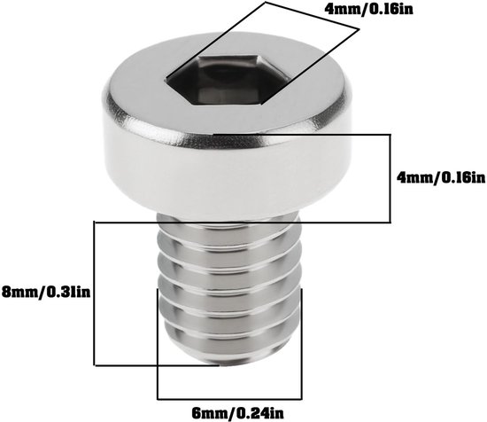 Allecto - M6 x 8mm Jaw Fixing Schrauben - RVS 304 - Sterk en Duurzaam ...