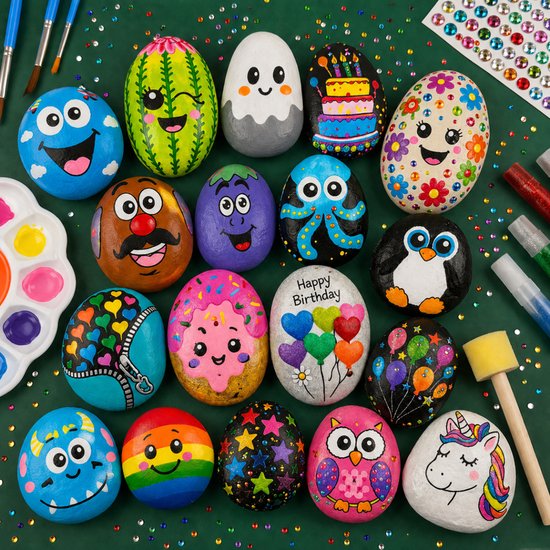 Vaive Stenen Schilderen 2109-delig – Glow in the Dark Happy Stones ...
