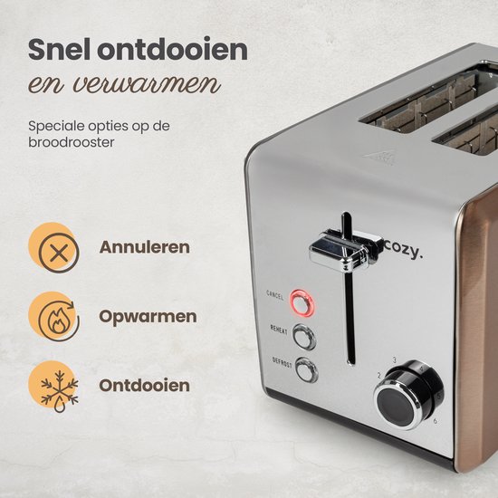 cozy.® Metalen Broodrooster met Tostiklemmen - Tosti Apparaat 815W ...